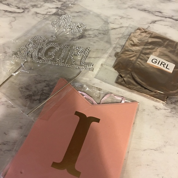 unknow | Party Supplies | Its A Girl Cake Topper Banner And Balloon ...
